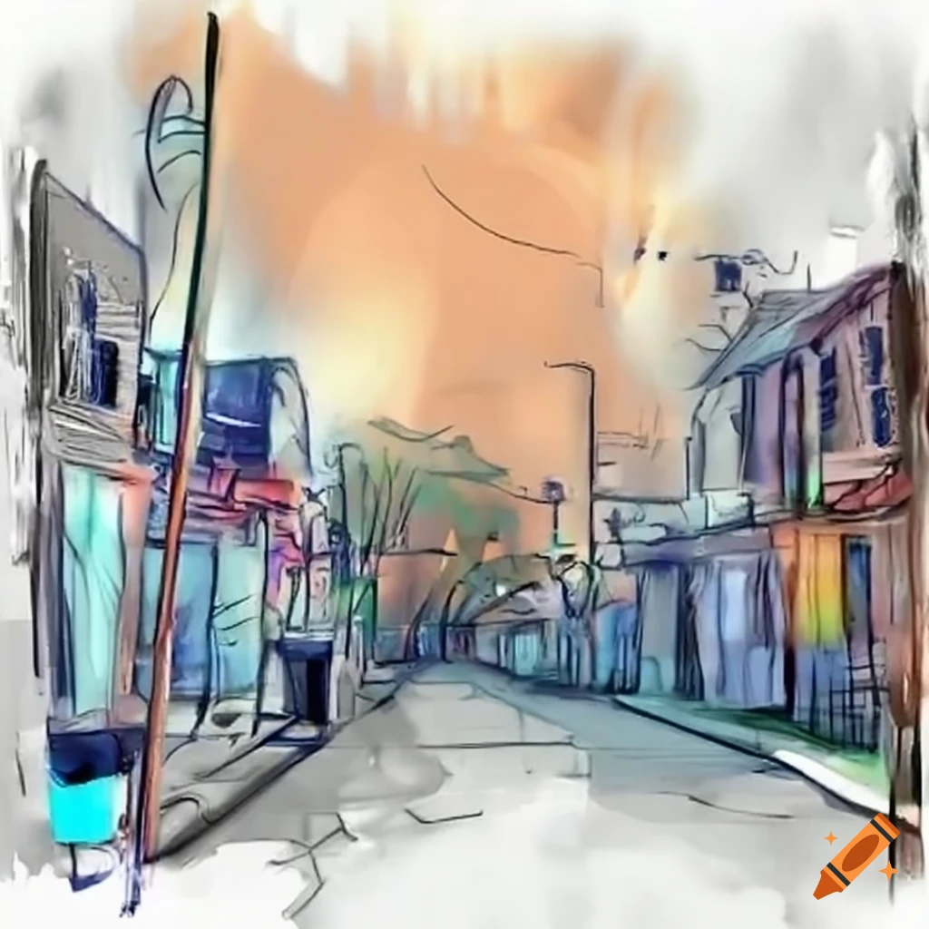 Graffiti-filled shady district