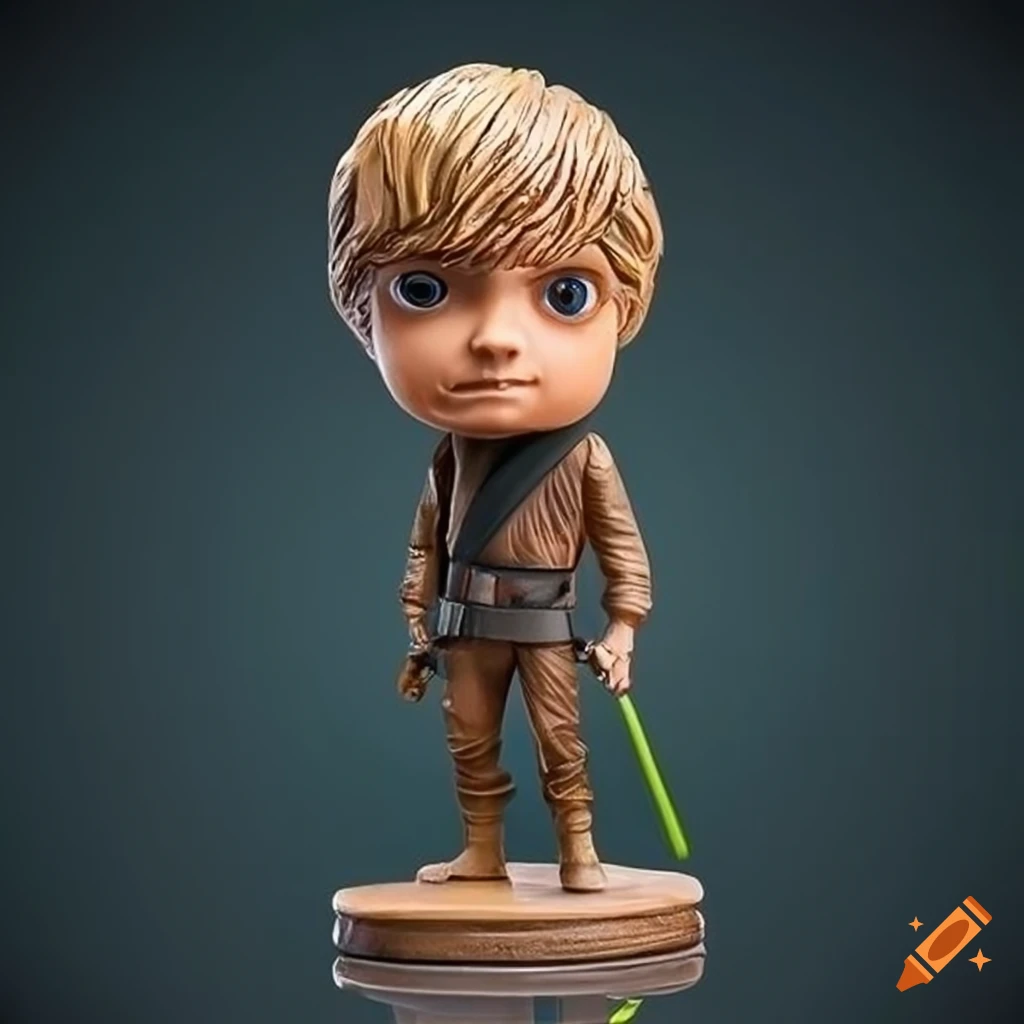 Marcio hum style statue of luke skywalker on Craiyon
