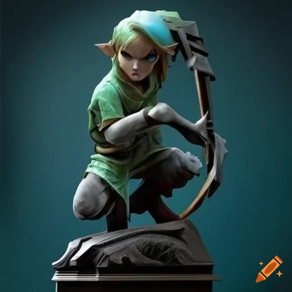 Escher sculpture of link from hyrule