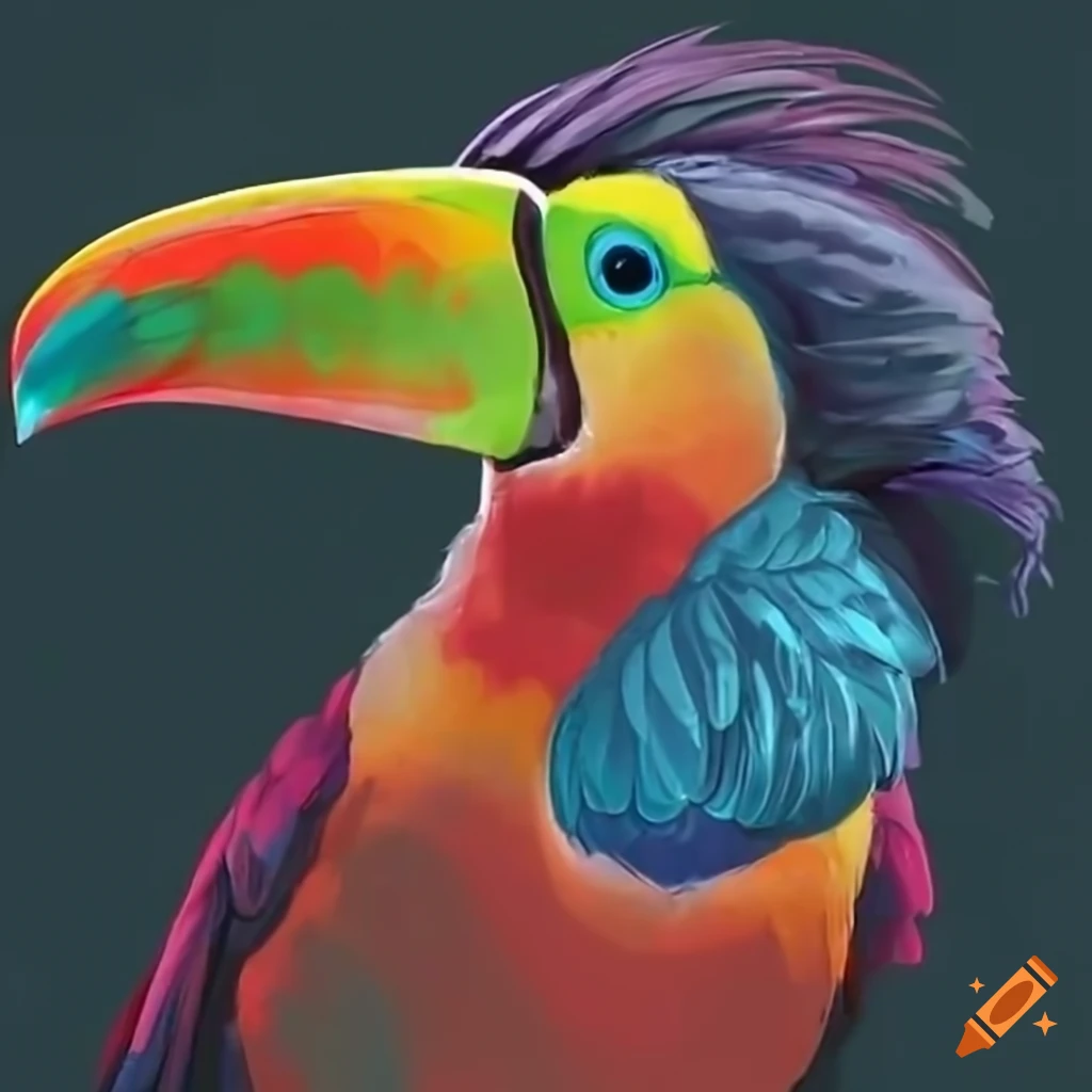 Image of a colorful toucan on Craiyon