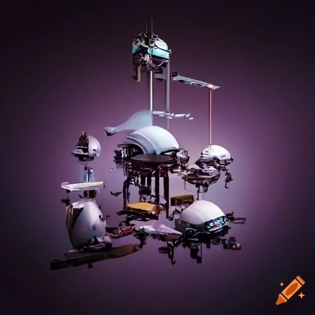 Futuristic mechatronics food factory on Craiyon