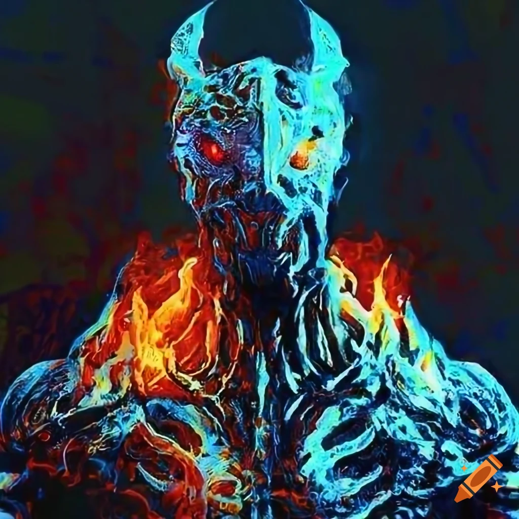 Thermal vision art of the superhero savitar on Craiyon