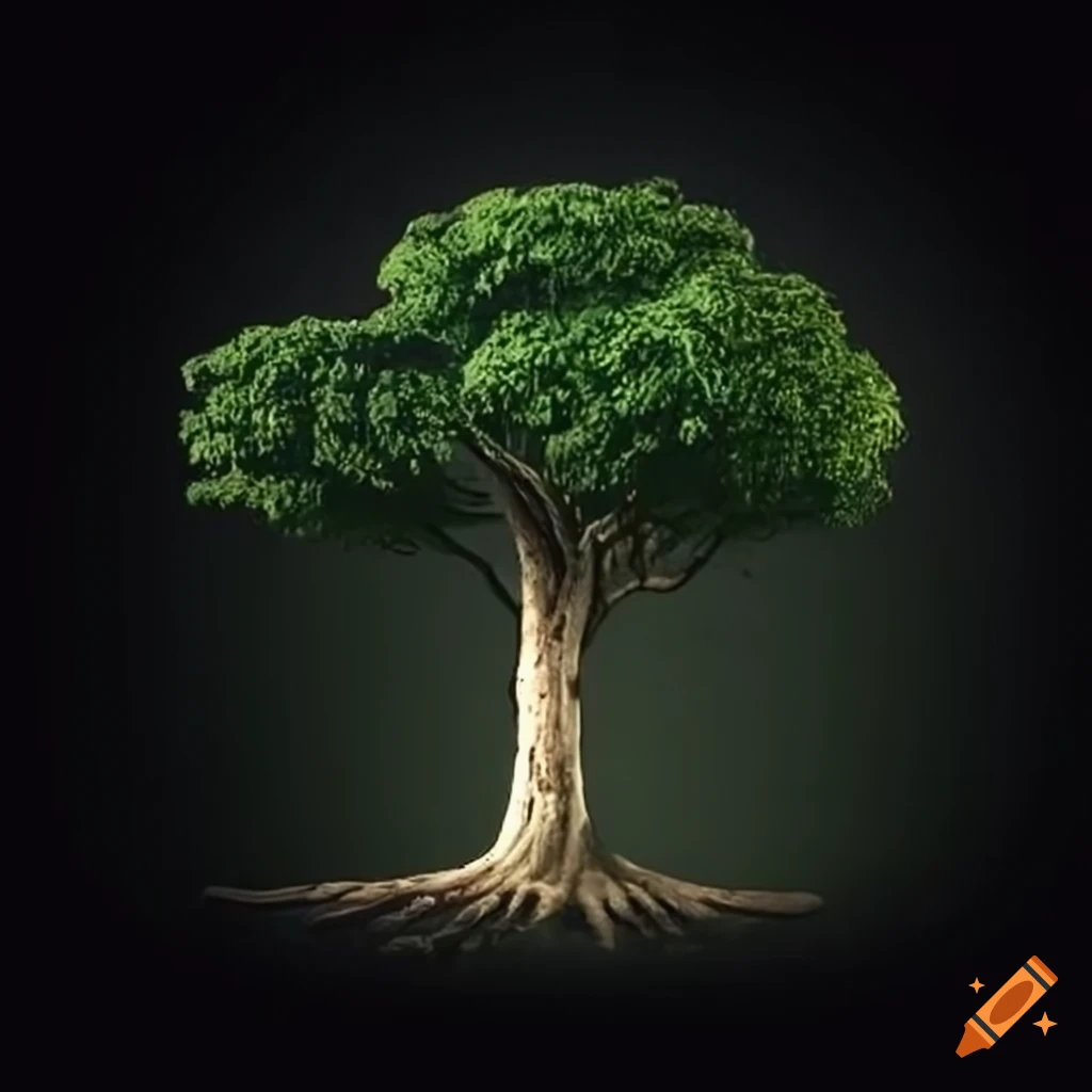 Tree in a field on Craiyon