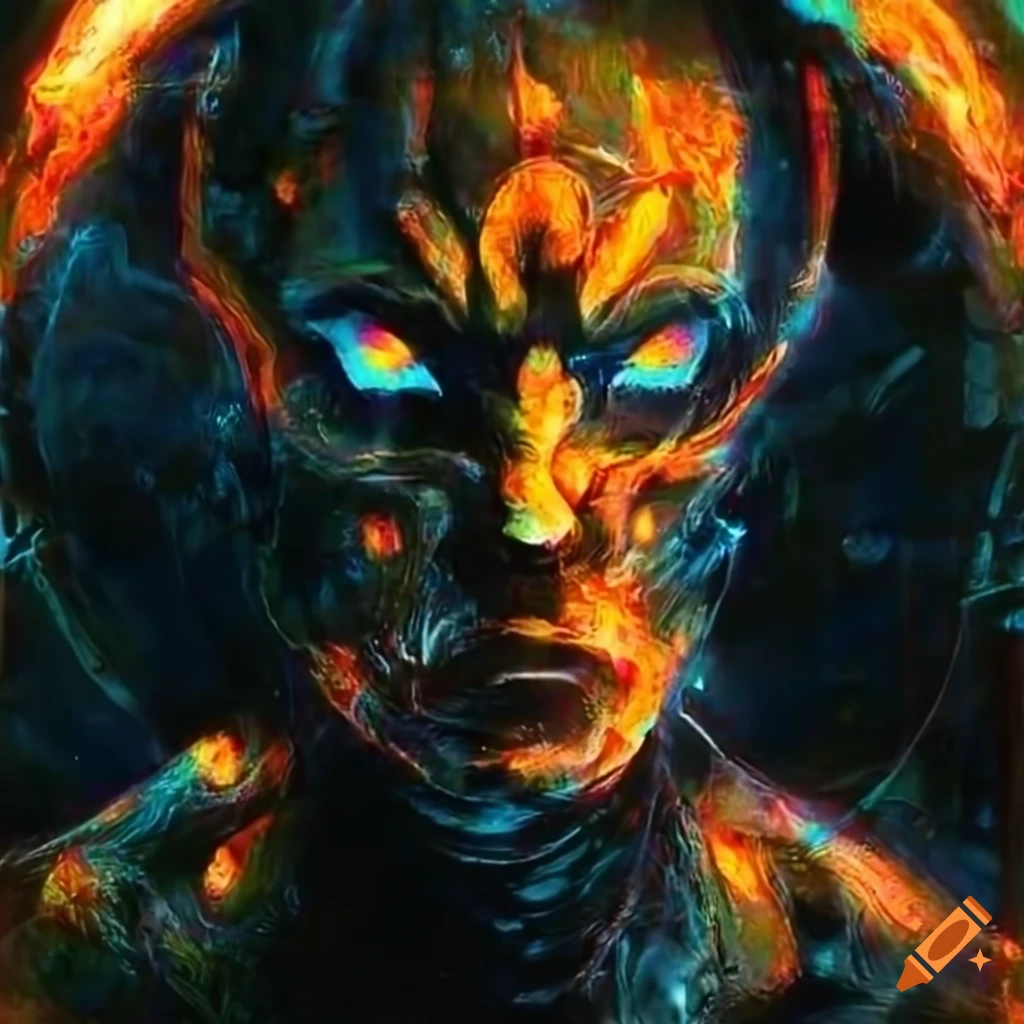 Thermal vision art of the superhero savitar on Craiyon