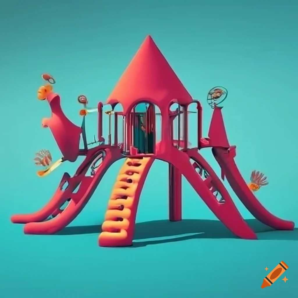 Playground in green forest on Craiyon