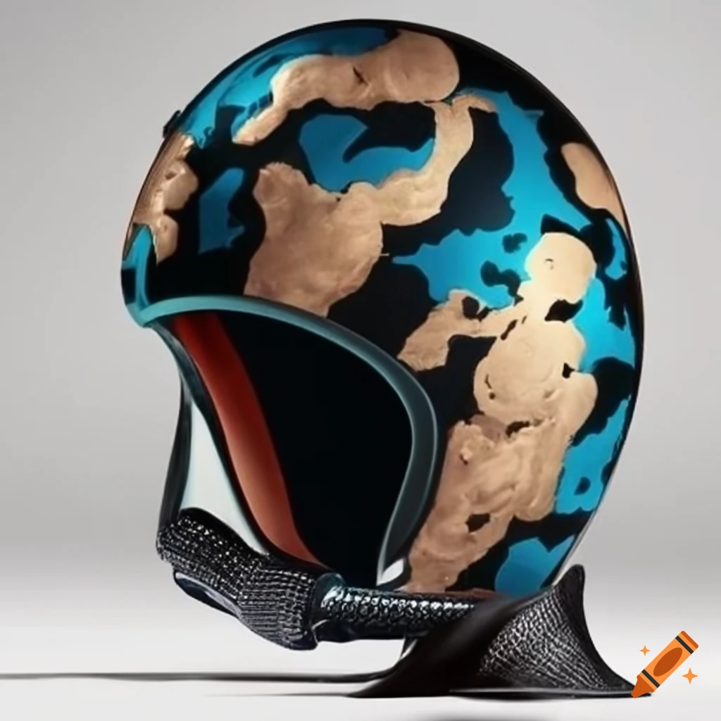Colorful star-spangled helmet held on with loose straps on Craiyon