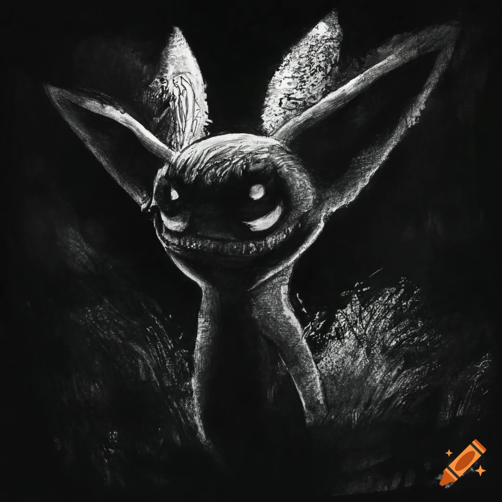 Spooky Espeon artwork by Stephen Gammell on Craiyon