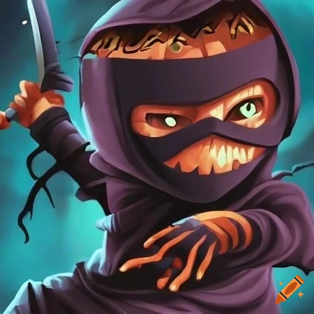 Image of a spooky Halloween ninja on Craiyon