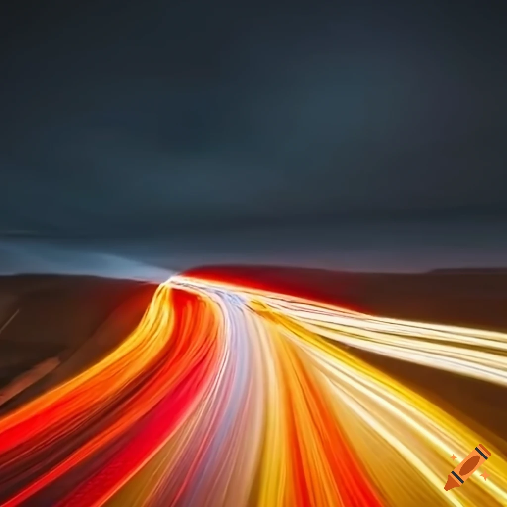 Long exposure photo of a speeding car