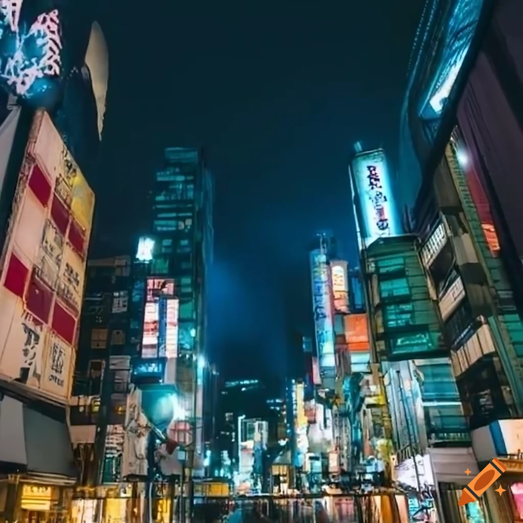 Cityscape of a modern japanese city on Craiyon