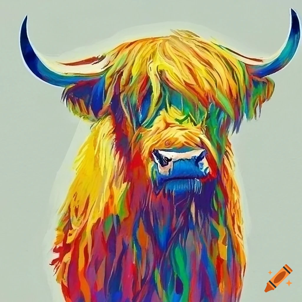 Colorful impressionist painting of a fighting gnu on Craiyon