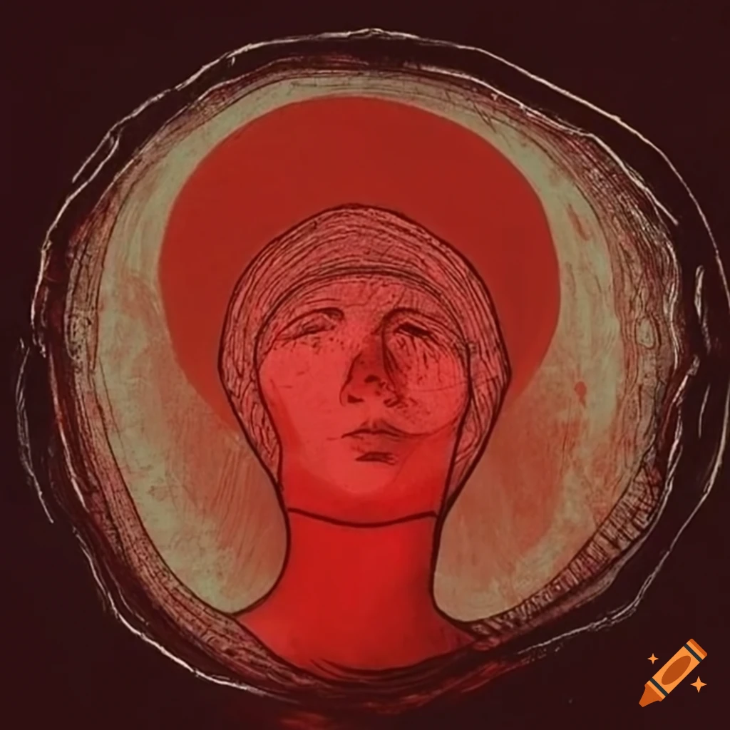 Symbolic artwork of a divine being with halo of eyes on Craiyon