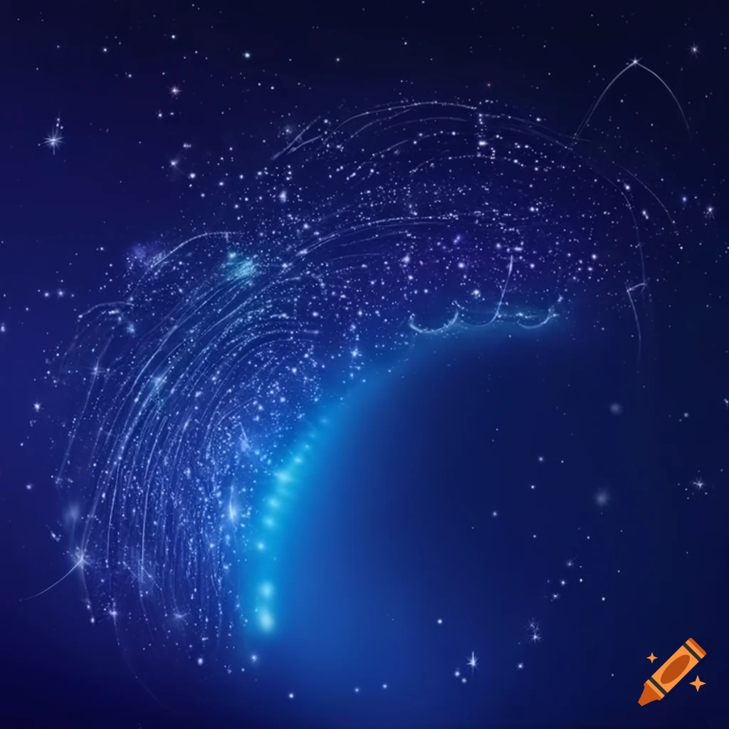 Night sky with music waves and sparkling constellations on Craiyon