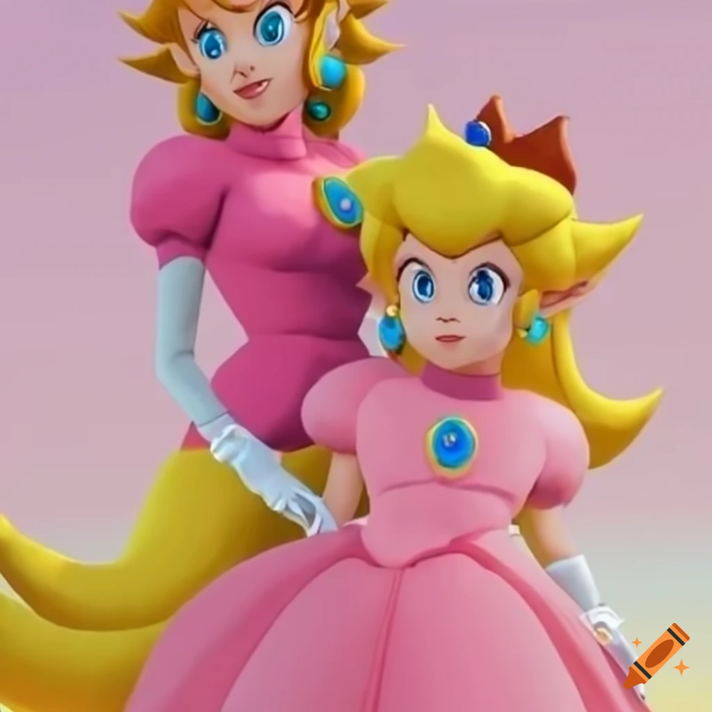 Princess peach and link cosplaying together