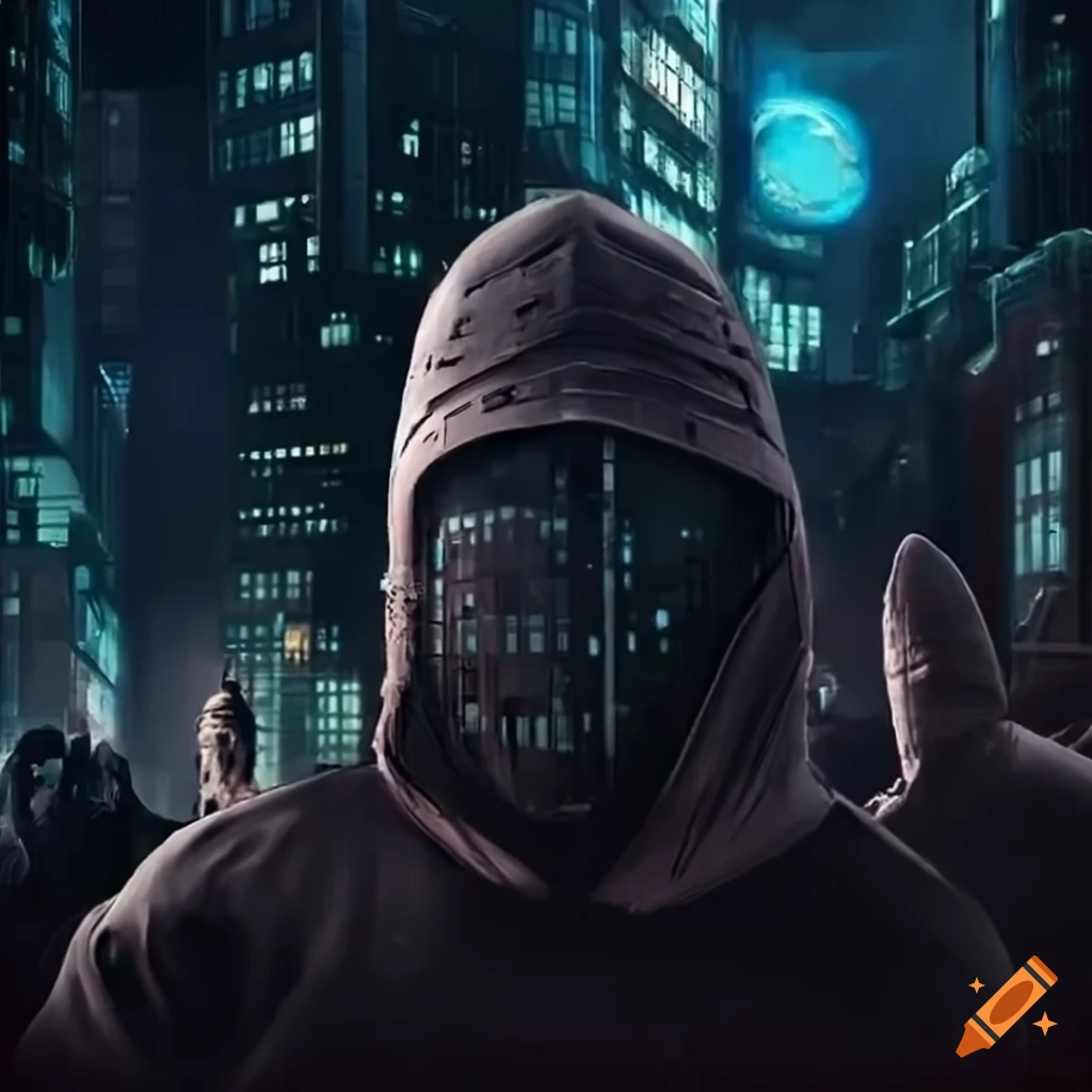 Futuristic spider-like cloak with computer code design on Craiyon