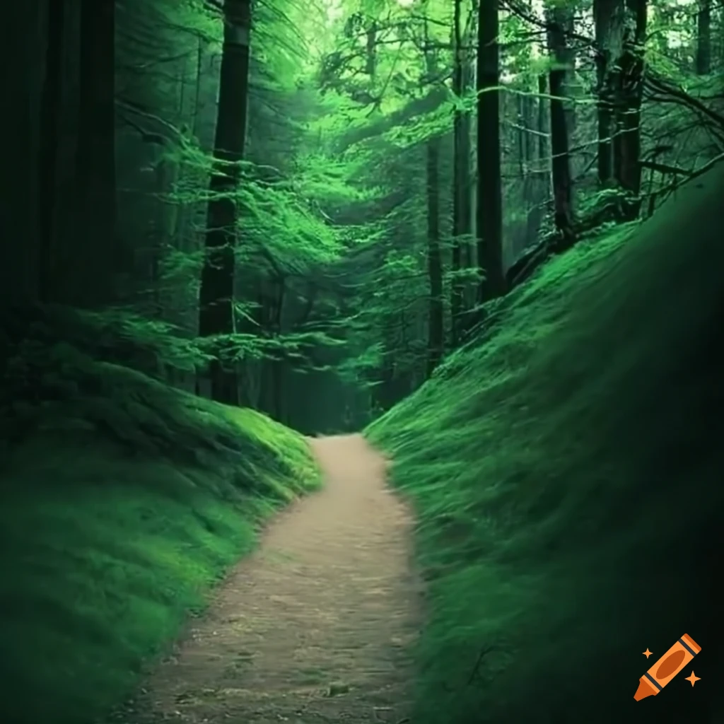 Path through the mountain plains on Craiyon