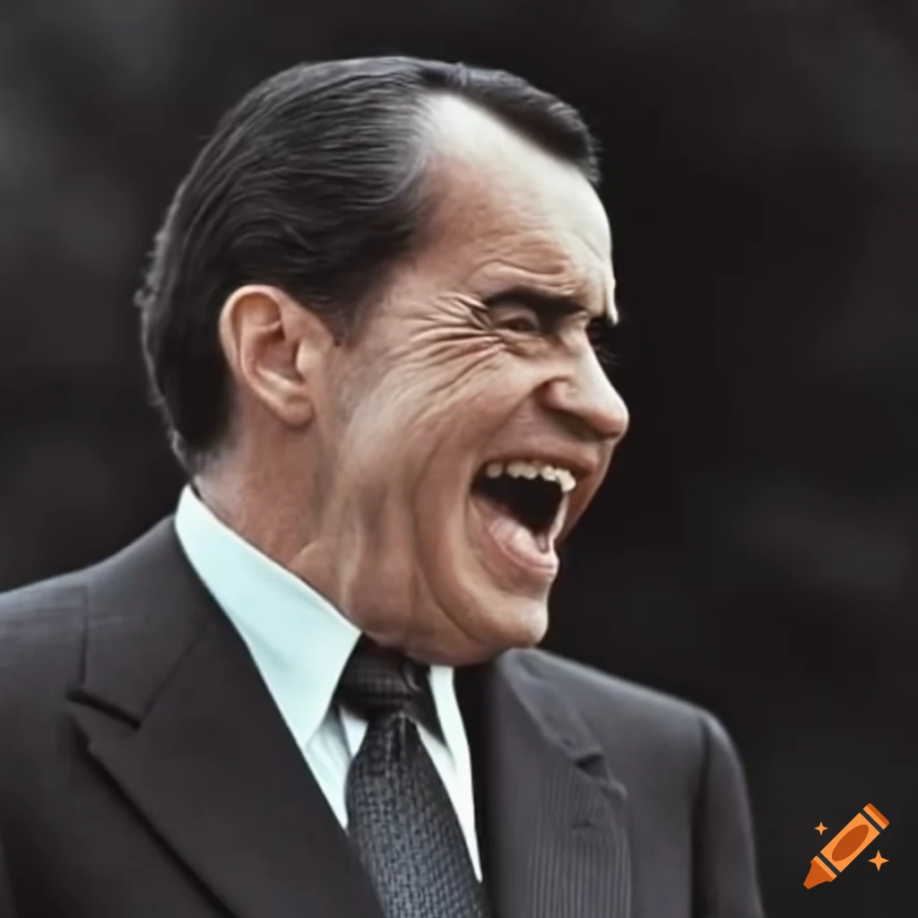 Richard nixon laughing on Craiyon