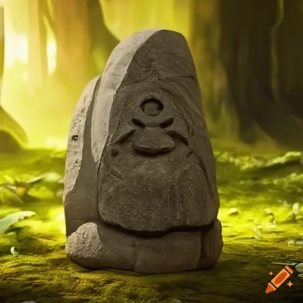 Stone sculpture of a zelda game character on Craiyon