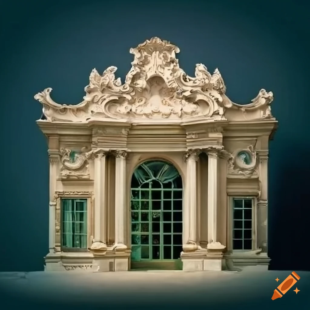 Classical building with a beautiful stucco entrance and leafy garden