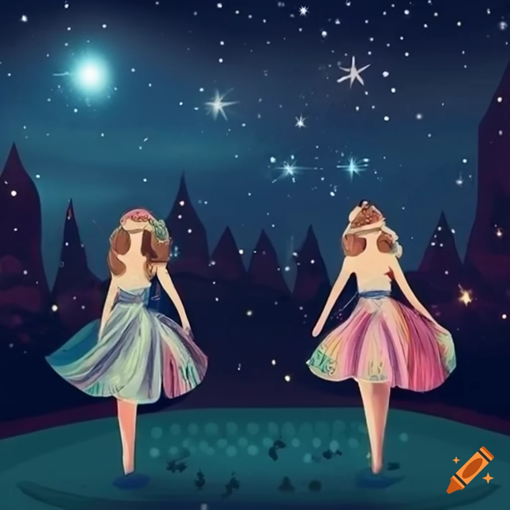 Poster image of an elegant outdoor party under a starry sky on Craiyon