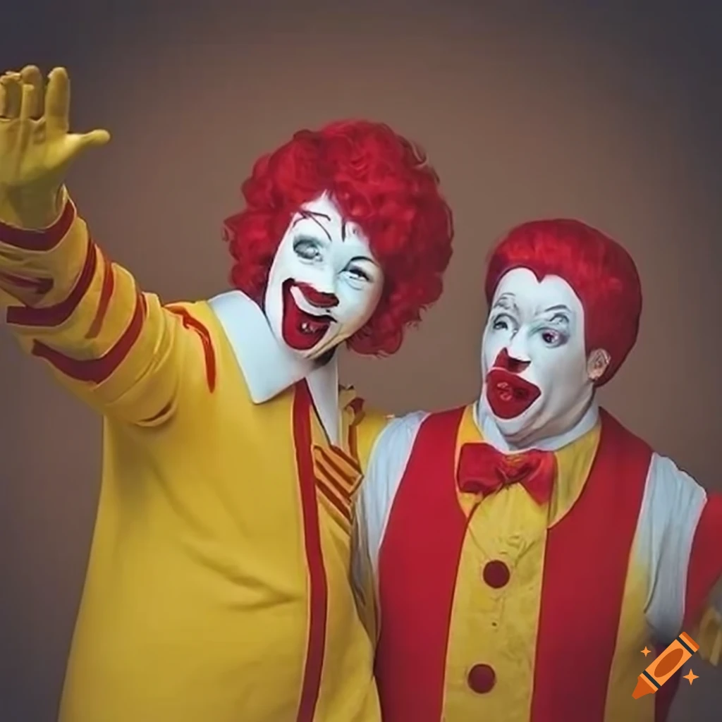 Surreal artwork featuring ronald mcdonald and michael mcfaul on Craiyon