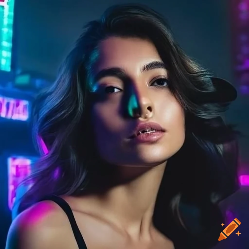 Closeup portrait of a stunning indian supermodel on Craiyon