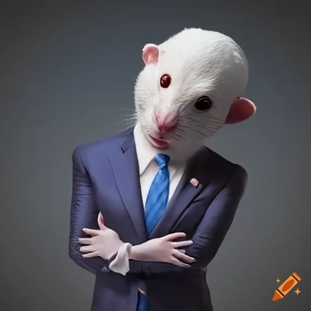 Cartoon of a giant rat resembling Mike Pence on Craiyon