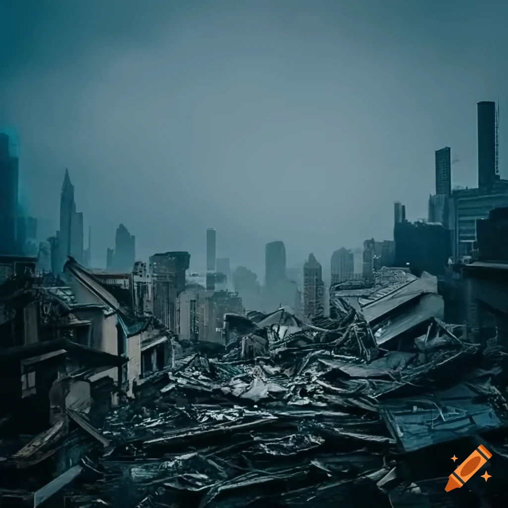 Image of a destroyed alien world on Craiyon