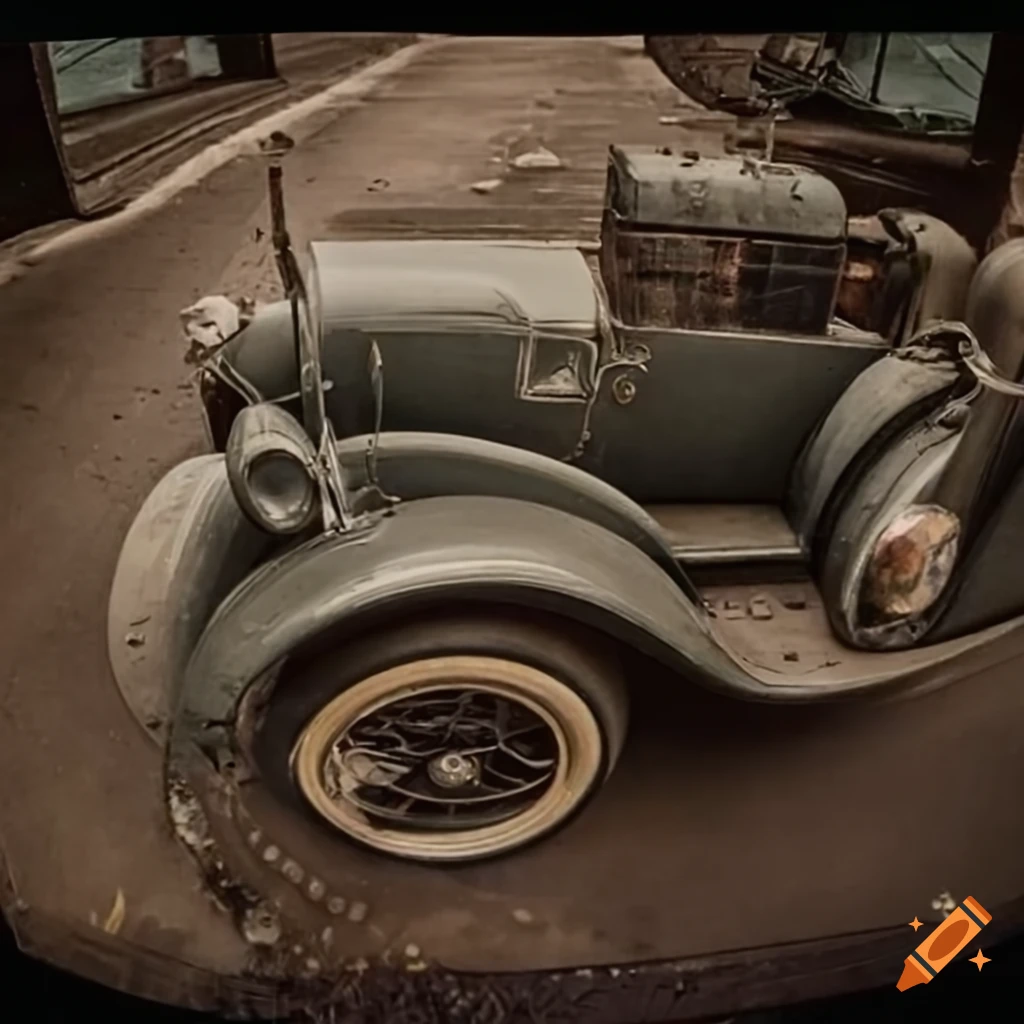 Soviet 1920s car built in a garage on Craiyon