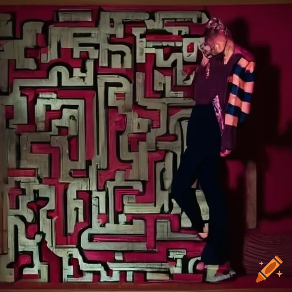 Image of navigating through a dangerous maze on Craiyon