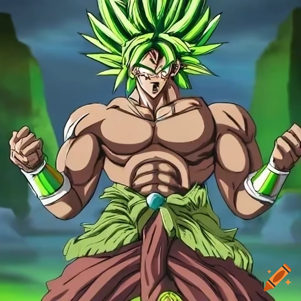 Artwork of broly sitting on a throne on Craiyon