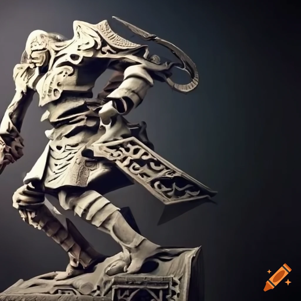 Escher sculpture of link from hyrule on Craiyon