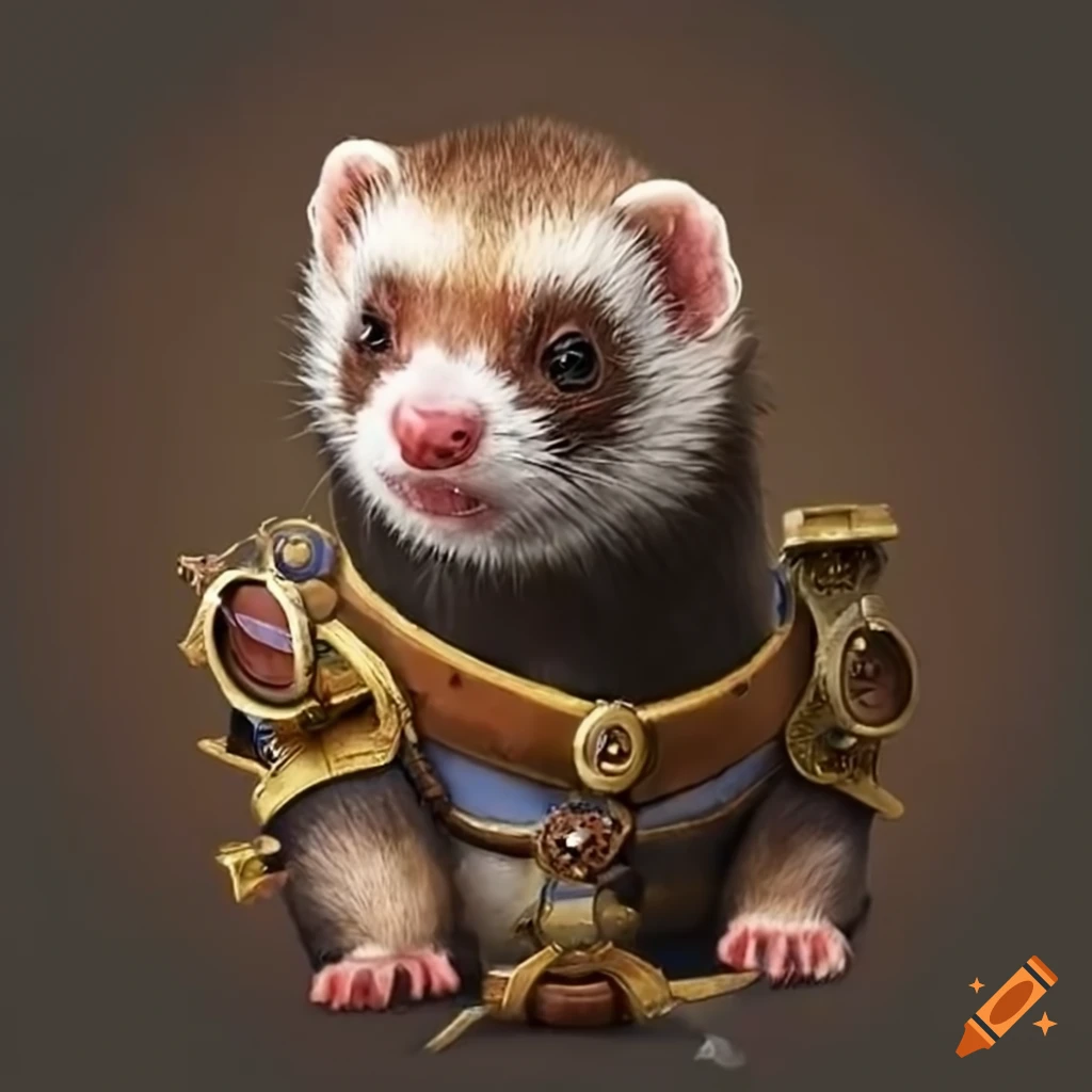 Ferret holding a battle axe on Craiyon
