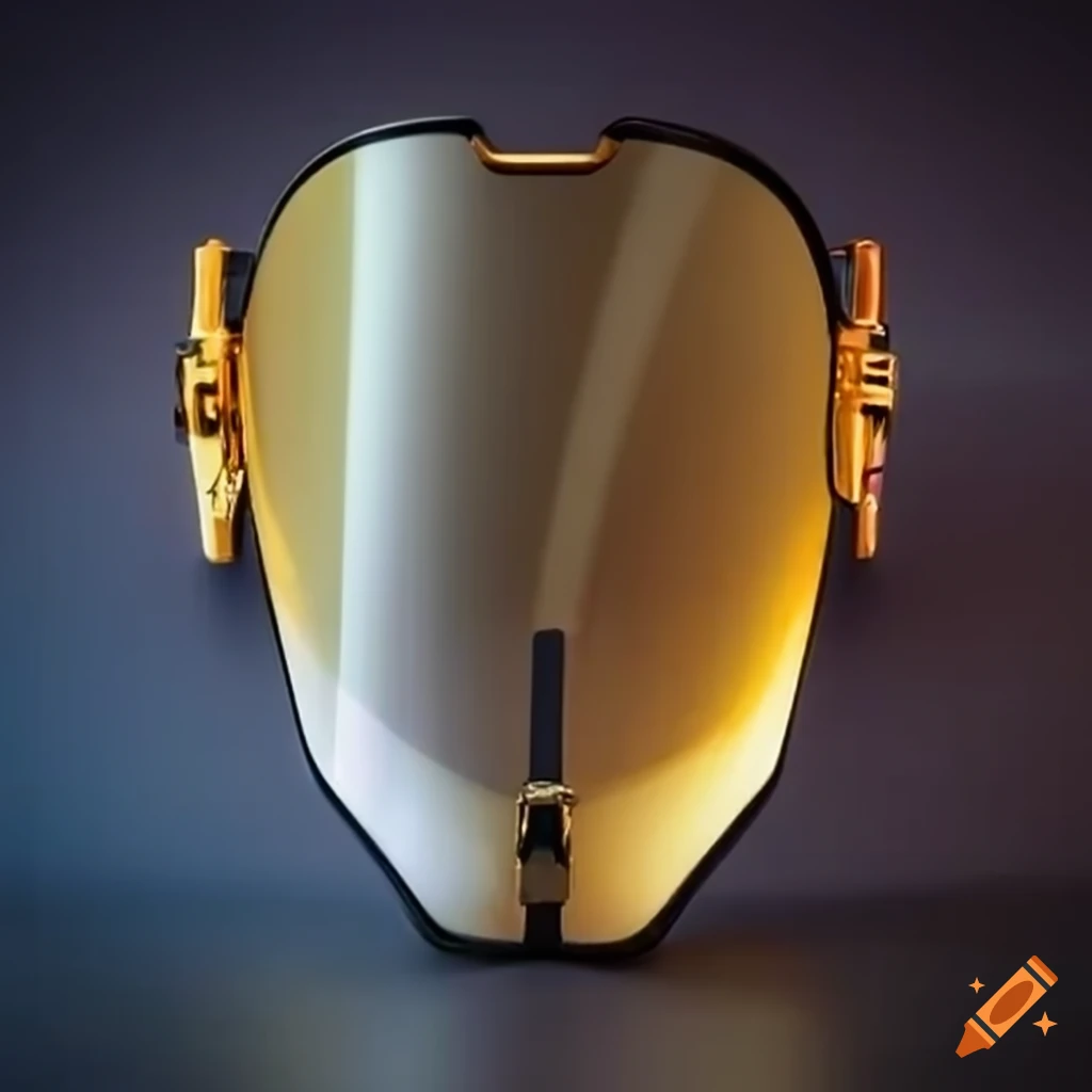 Golden glassy futuristic ar visor on Craiyon