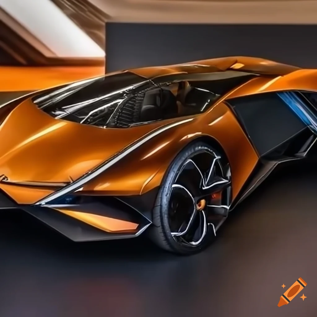 Black and titanium lamborghini with orange highlights