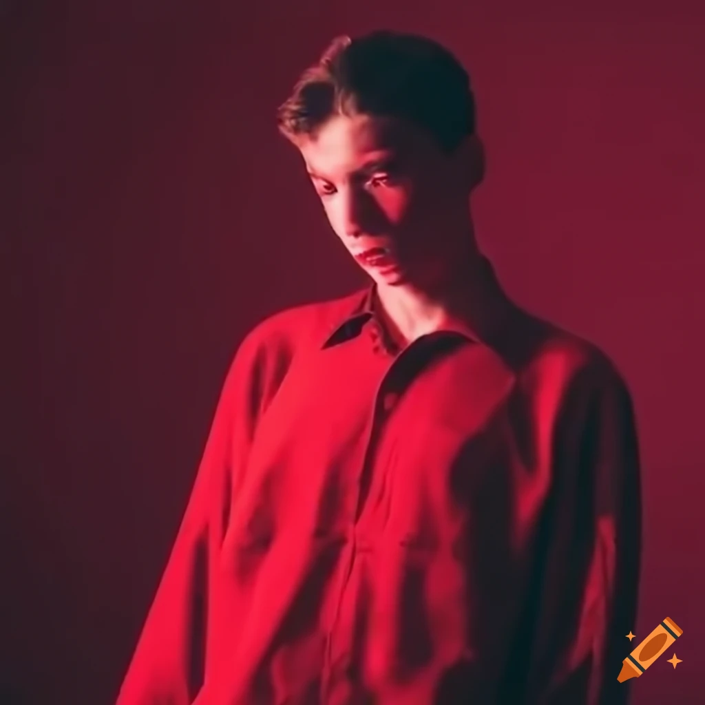 Artistic photograph of a man dancing with women dressed in red on Craiyon
