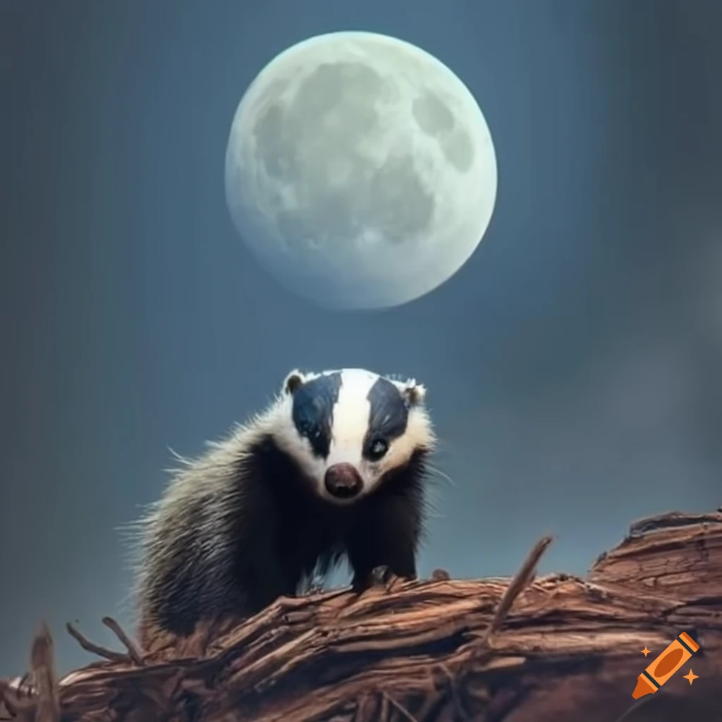 Badger walking on the grass on Craiyon