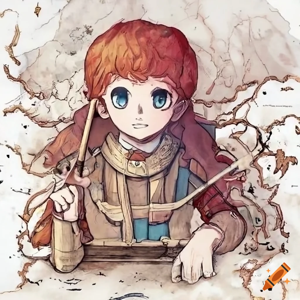 Original adventure map illustration on Craiyon