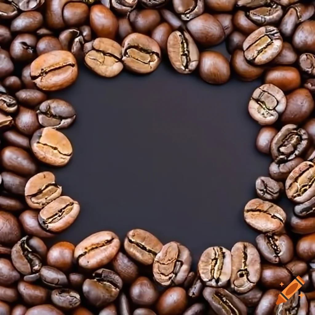 Coffee beans forming a frame on Craiyon