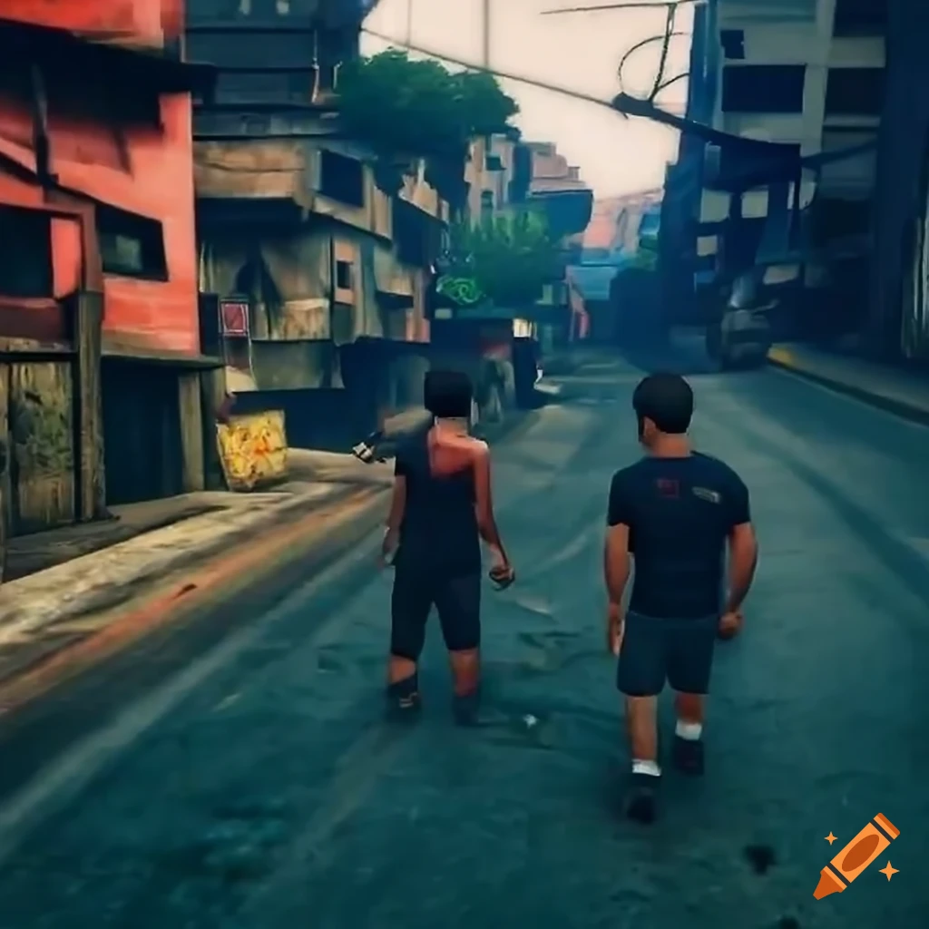 Urban scene resembling gta 5 style