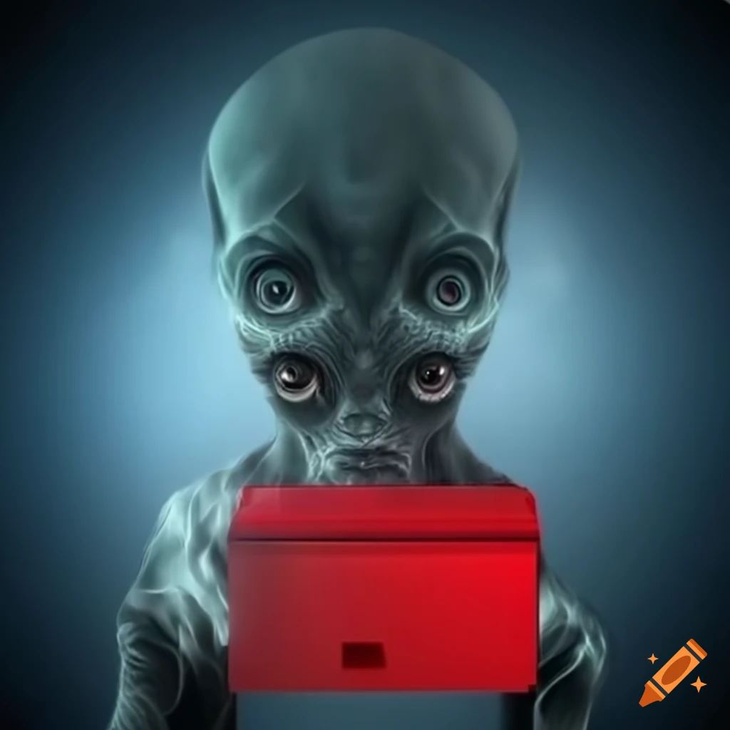 Surrealistic image of jamal pulling a red box with a chicken nuggets ...