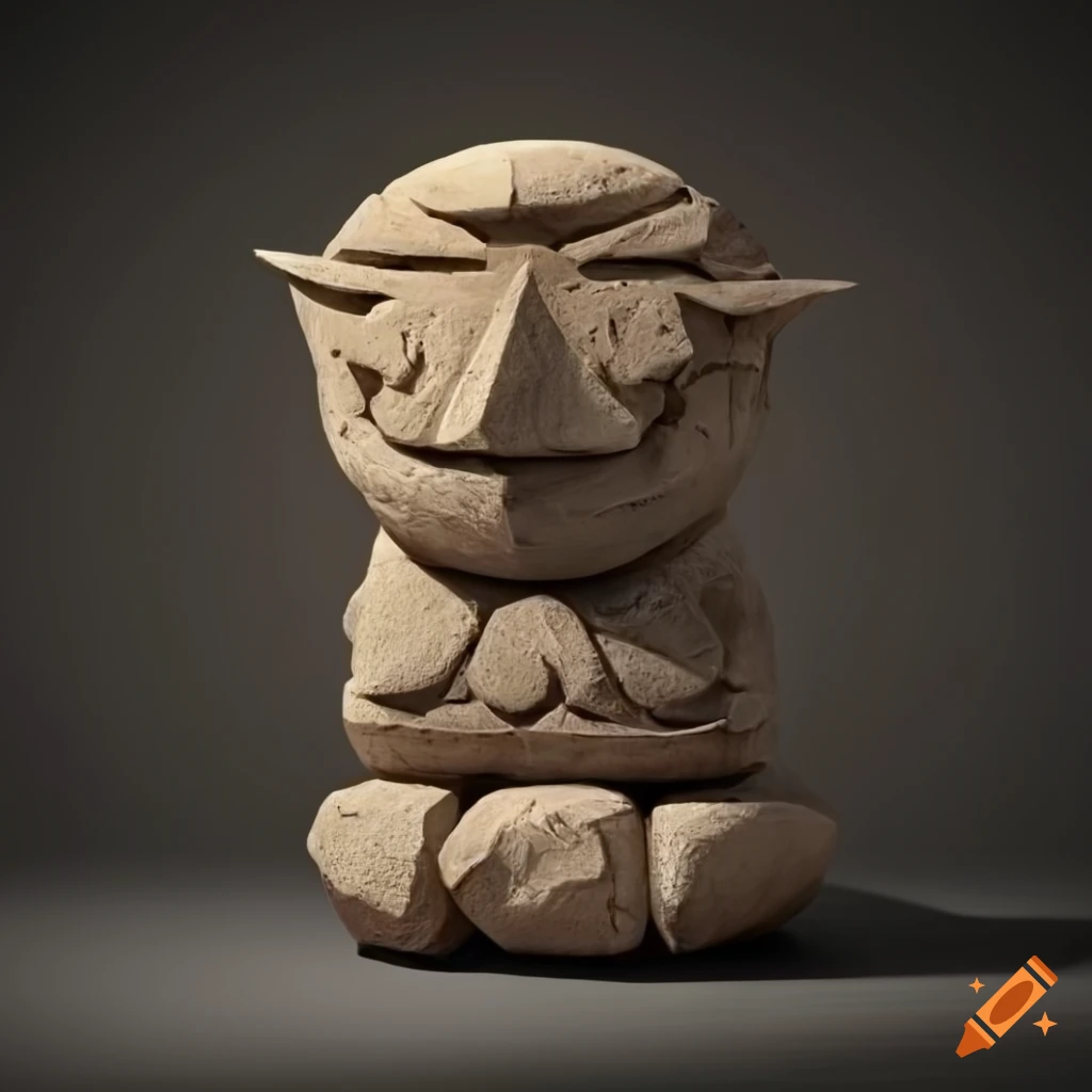 Stone sculpture of a zelda game by rockwell on Craiyon