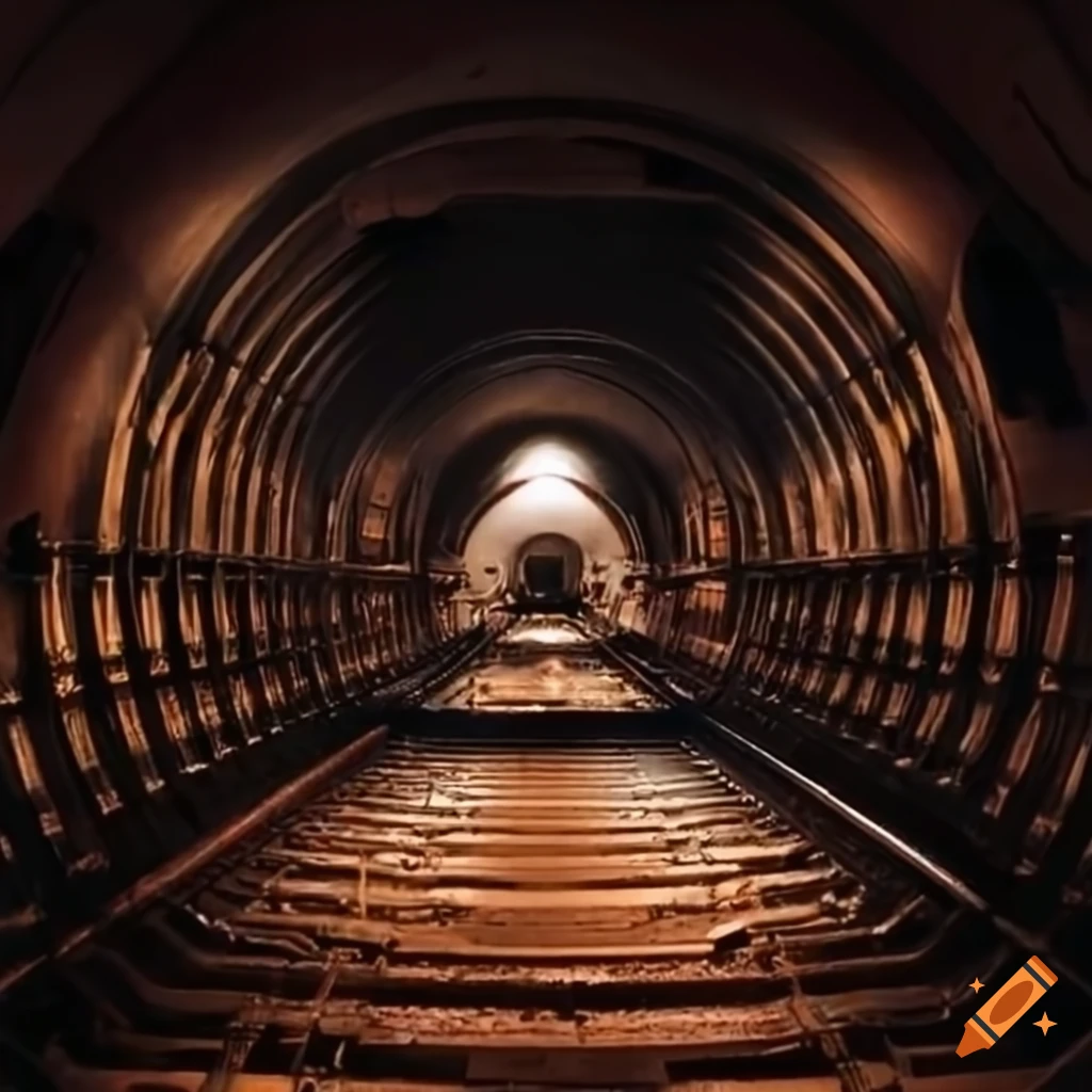 View of a train engine from inside the train on Craiyon