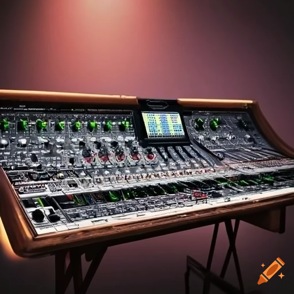 Brooklyn-themed large format studio mixing console on Craiyon