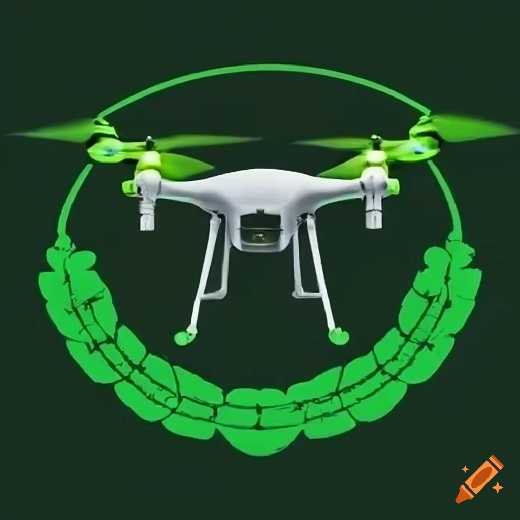 Logo of a drone spraying pesticide on Craiyon