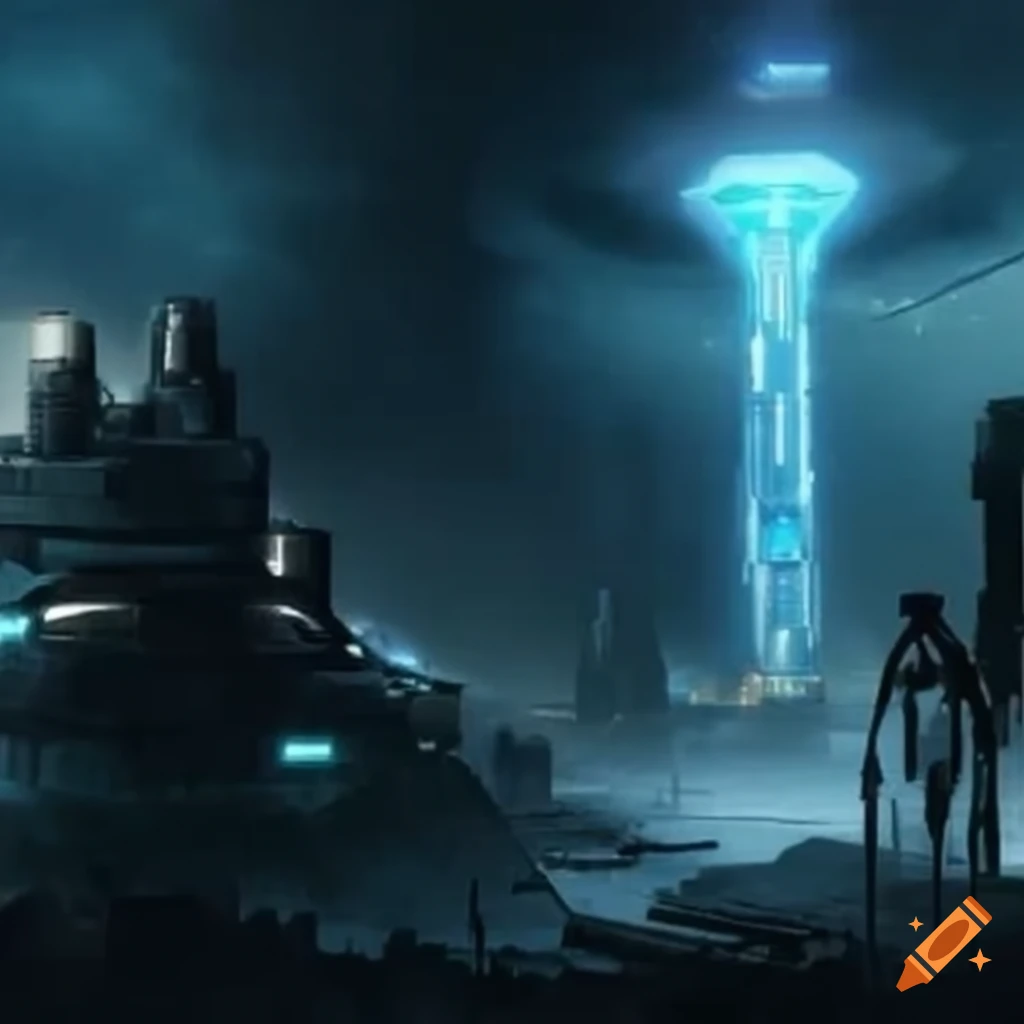 Futuristic science fiction artwork on Craiyon