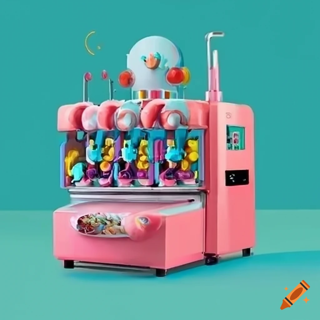Kidcore food factory machine on Craiyon