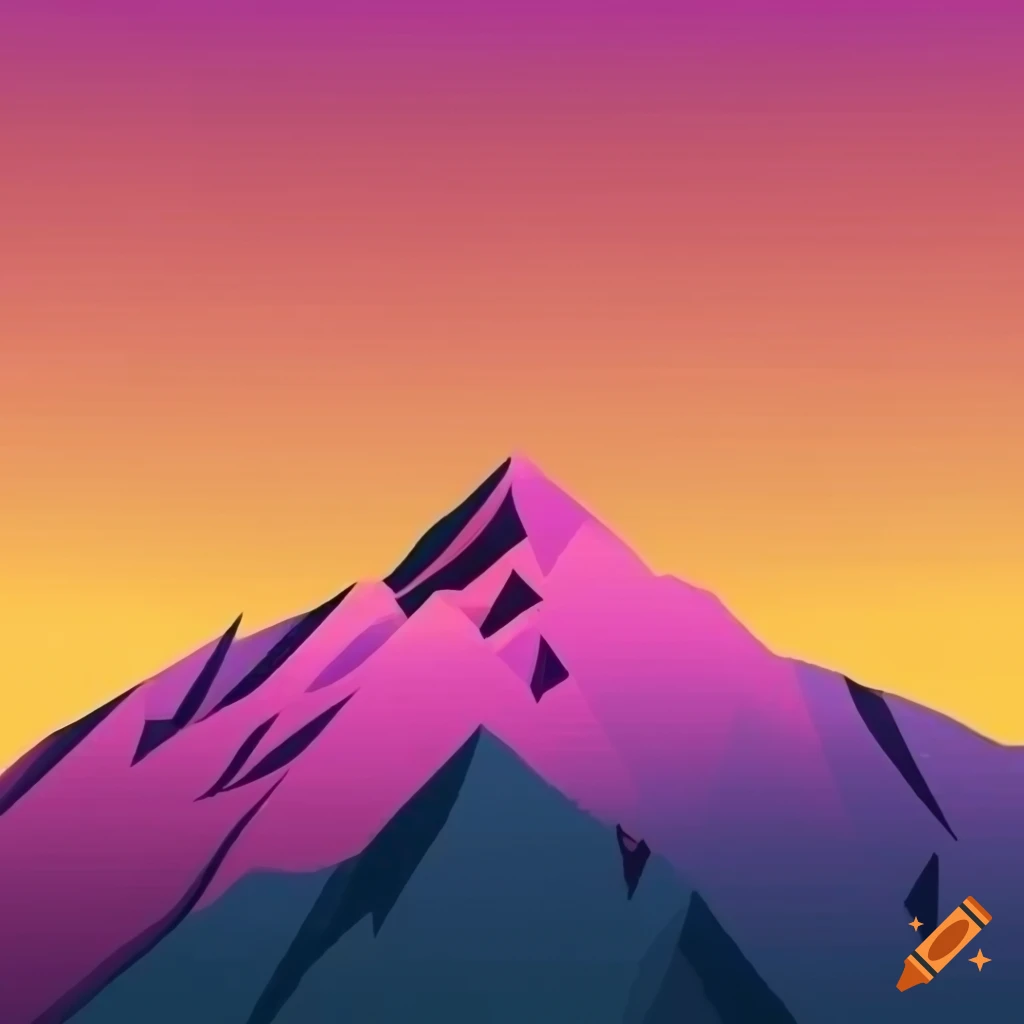 Abstract 2d Representation Of A Mountain Range On Craiyon