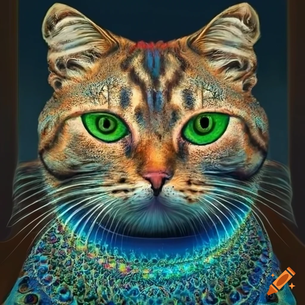 Sabertooth cat with green scales on Craiyon