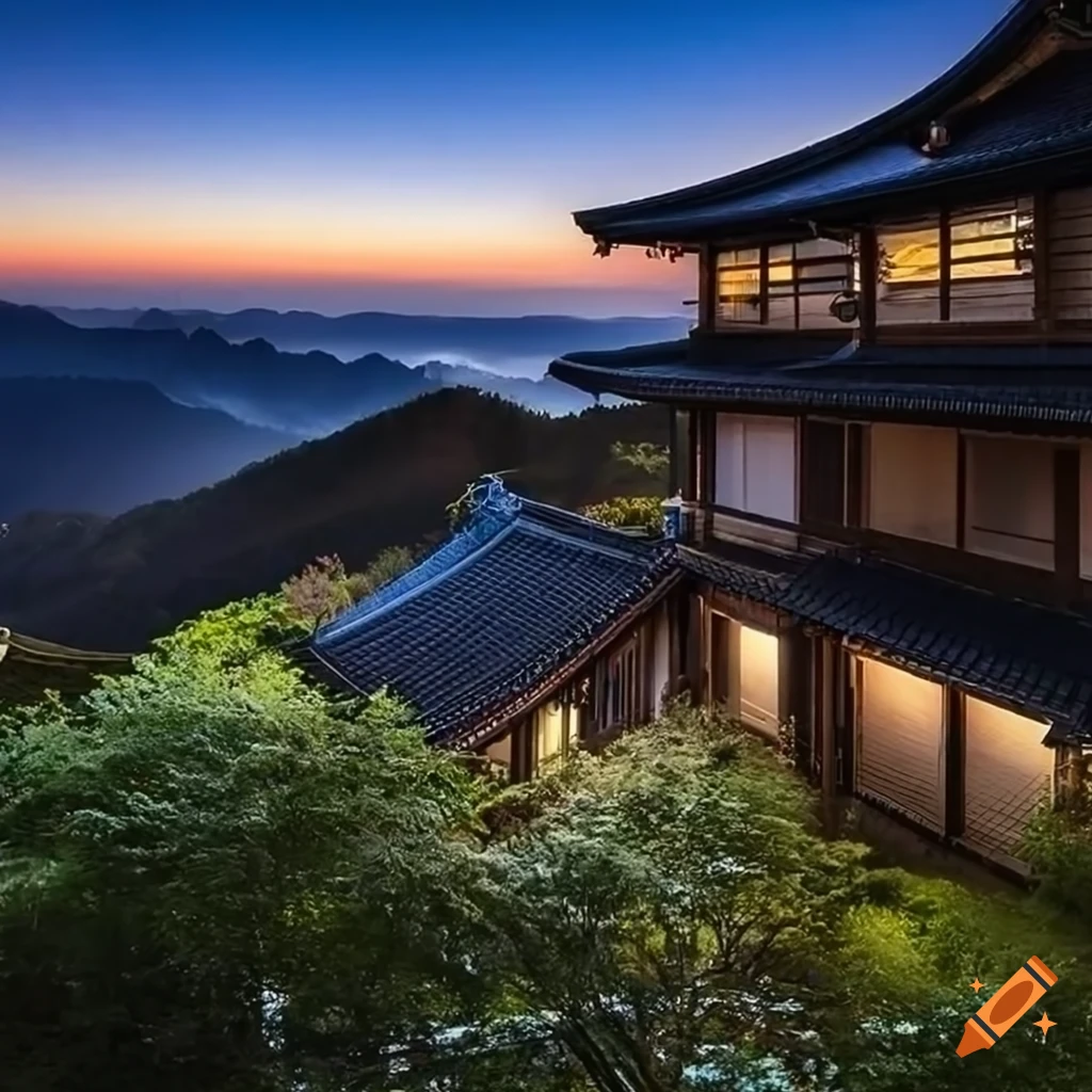 Hyper realistic depiction of a Japanese country estate on Craiyon